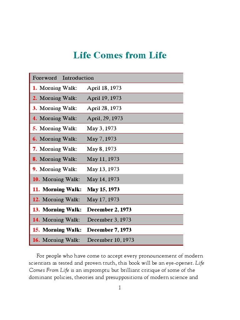 Life Comes From Life - Eng | PDF | Life | Abiogenesis