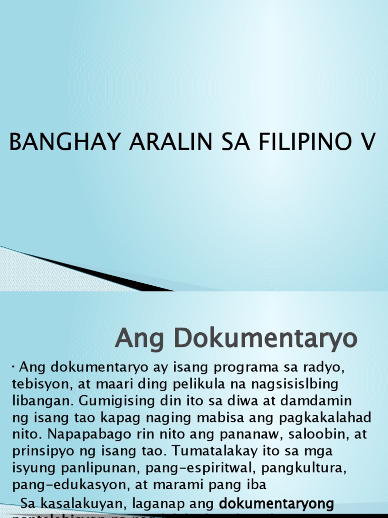 Ang Dokumentaryo | PDF