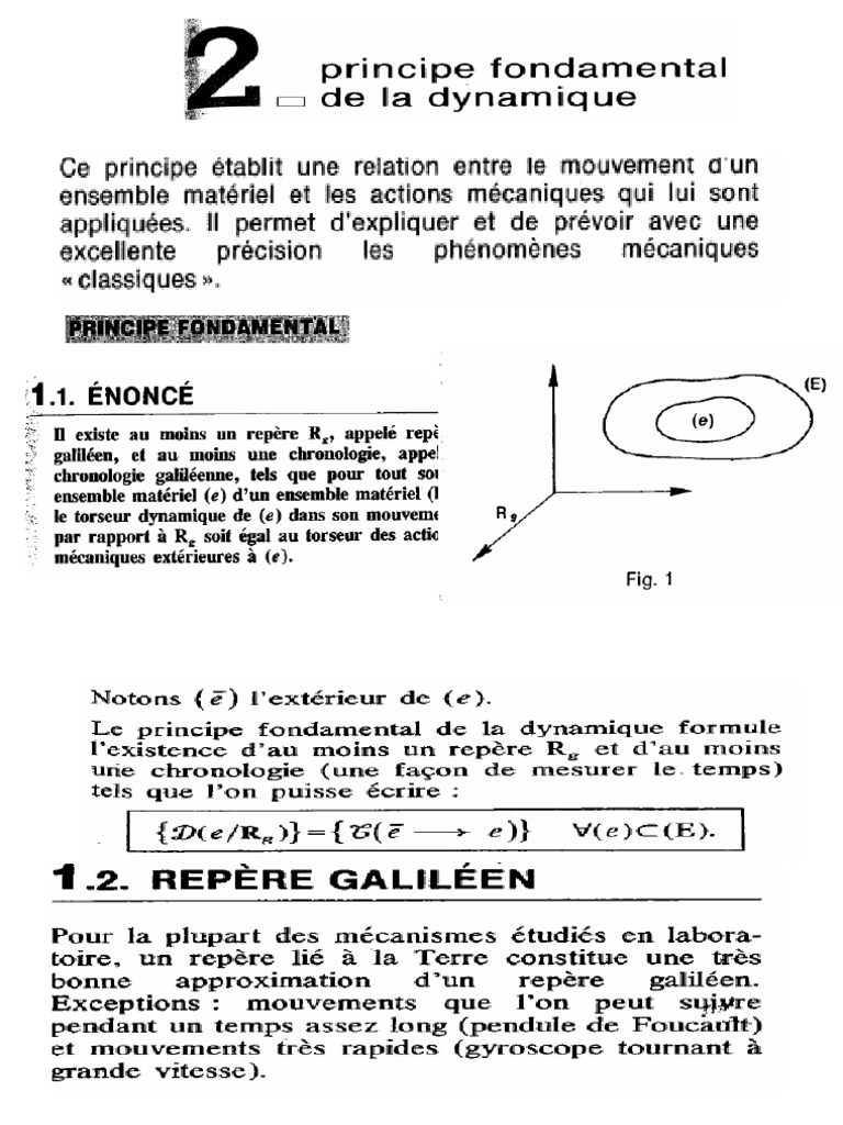 Principe Fondamental de La Dynamique | PDF