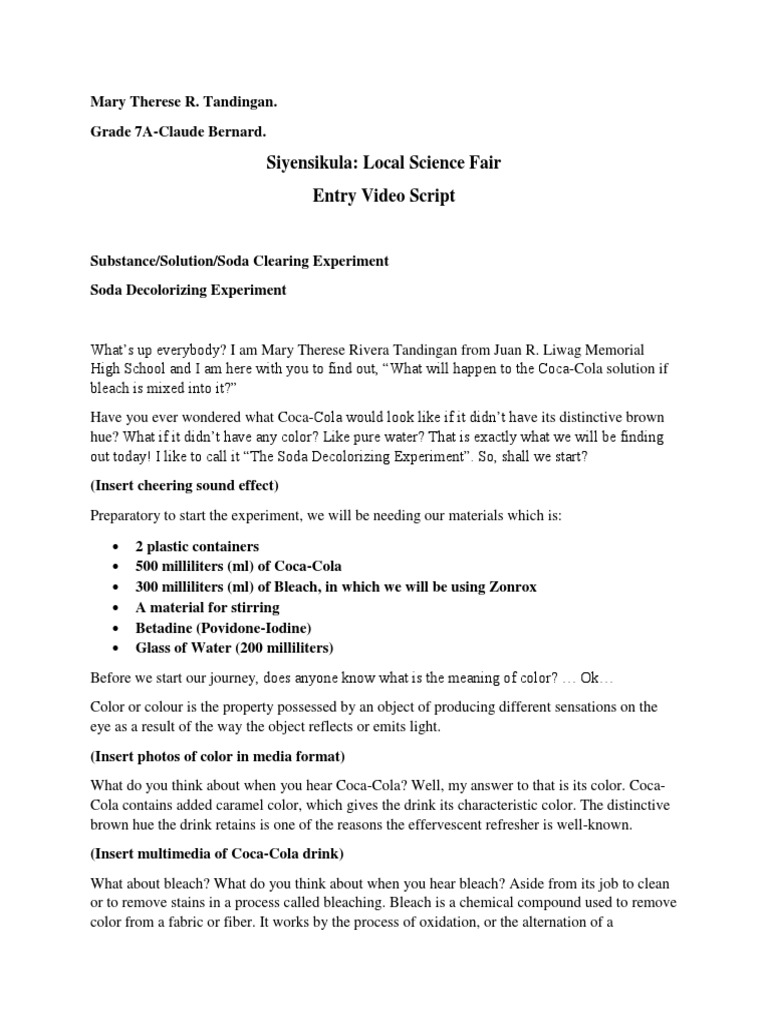 Siyensikula EntryVideoScript Tandingan MaryTherese 2ndtake | Download ...