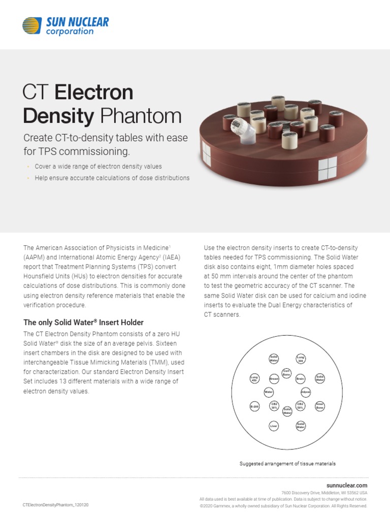 CT Electron Density Phantom: Create CT-to-density Tables With Ease For ...