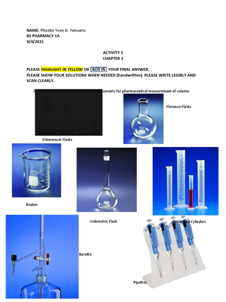 Draw/ Show Pictures of Common Instruments For Pharmaceutical ...