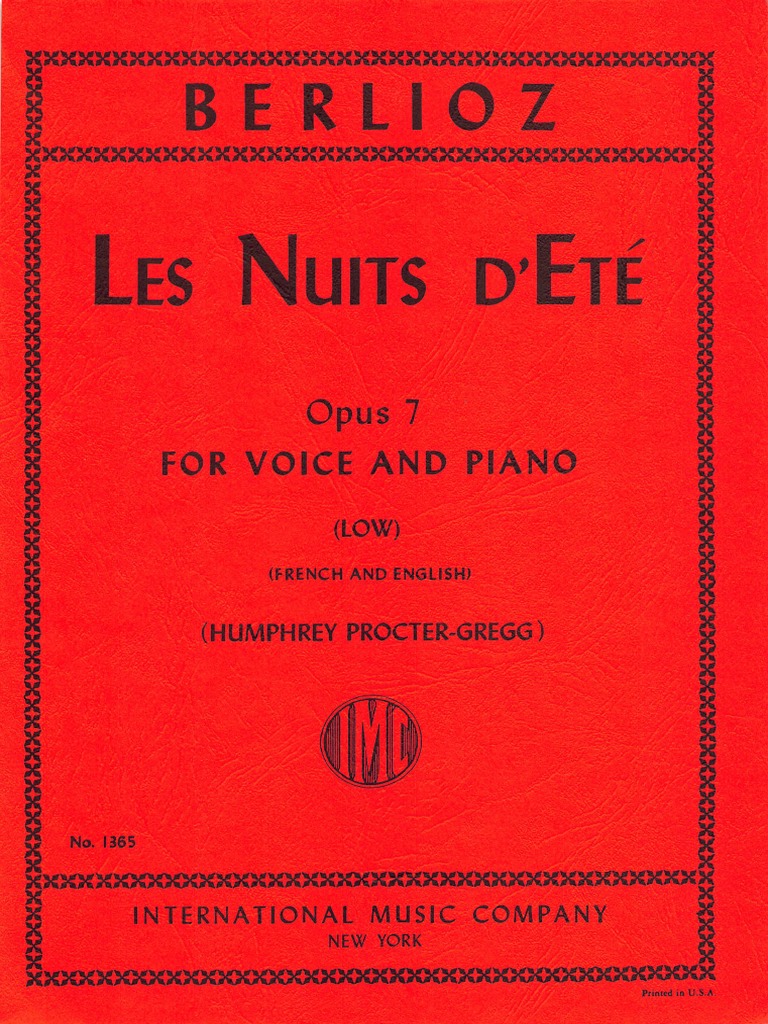 Berlioz - Les Nuits D'été (Int'l, Low) | PDF