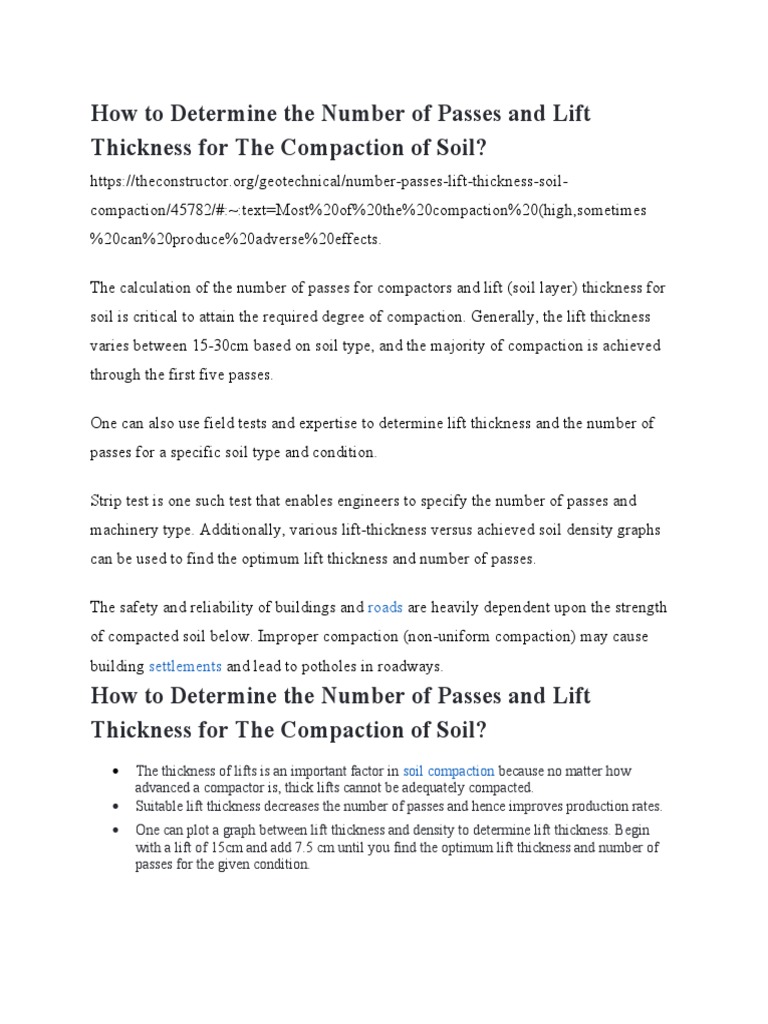 How To Determine The Number of Passes and Lift Thickness For The ...