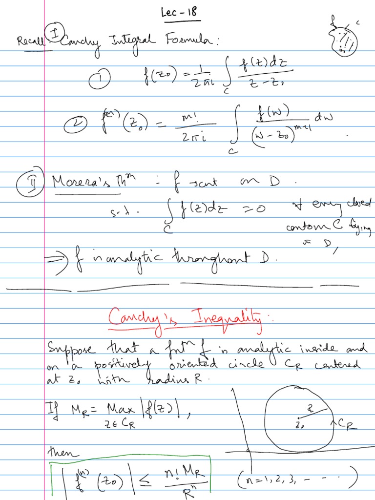 Lec 18 Cauchy's Inequality, Liouville's Theorem, Fundamental Theorem of Algebra, Maximum Modulus ...