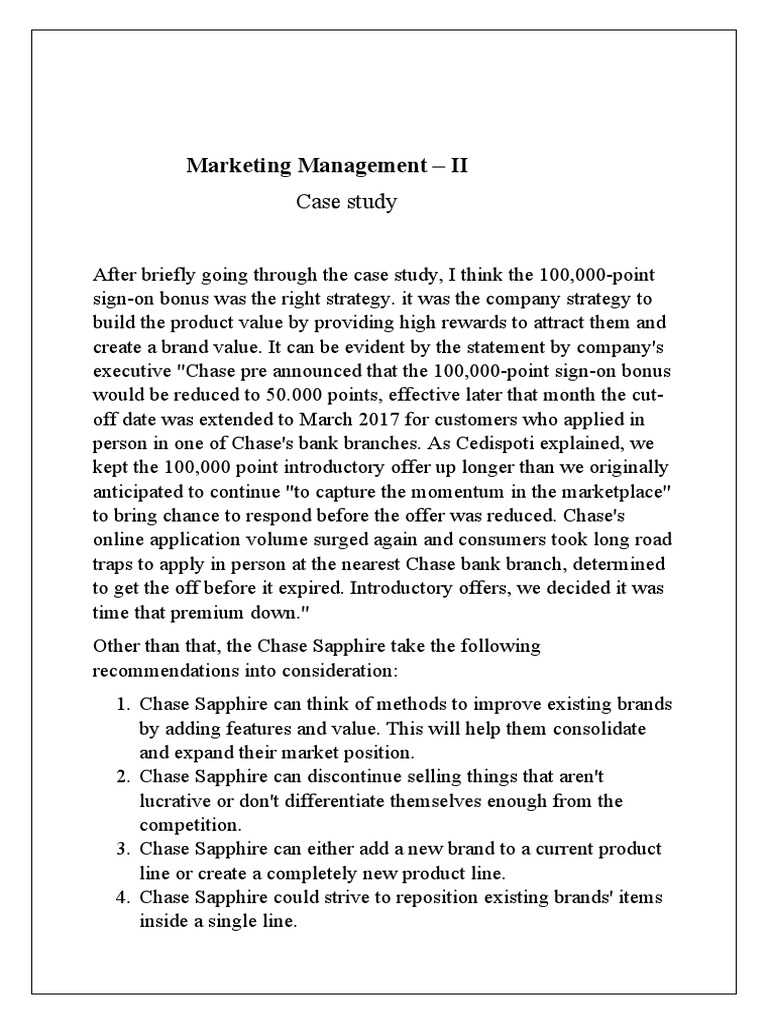 Chase Sapphire Case Study Insights | PDF | Pricing | Brand