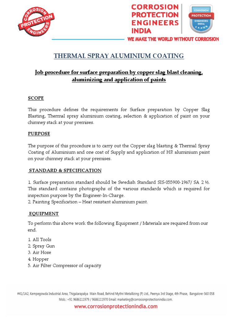 Thermal Spray Aluminum Coating Procedure: A Detailed Guide to Surface ...