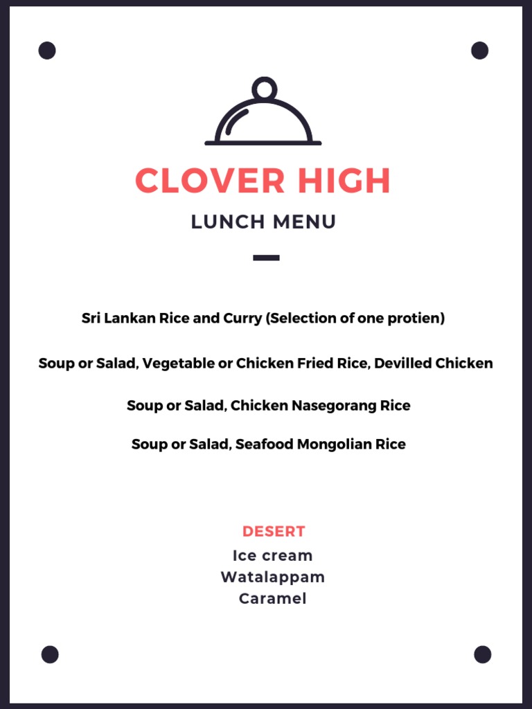 Blue and Red Formal School Lunch Menu | PDF