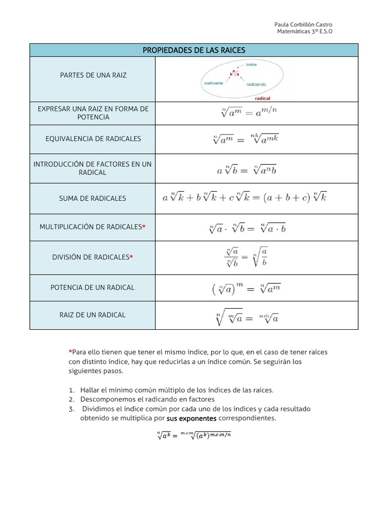 Propiedades de Las Raices | PDF