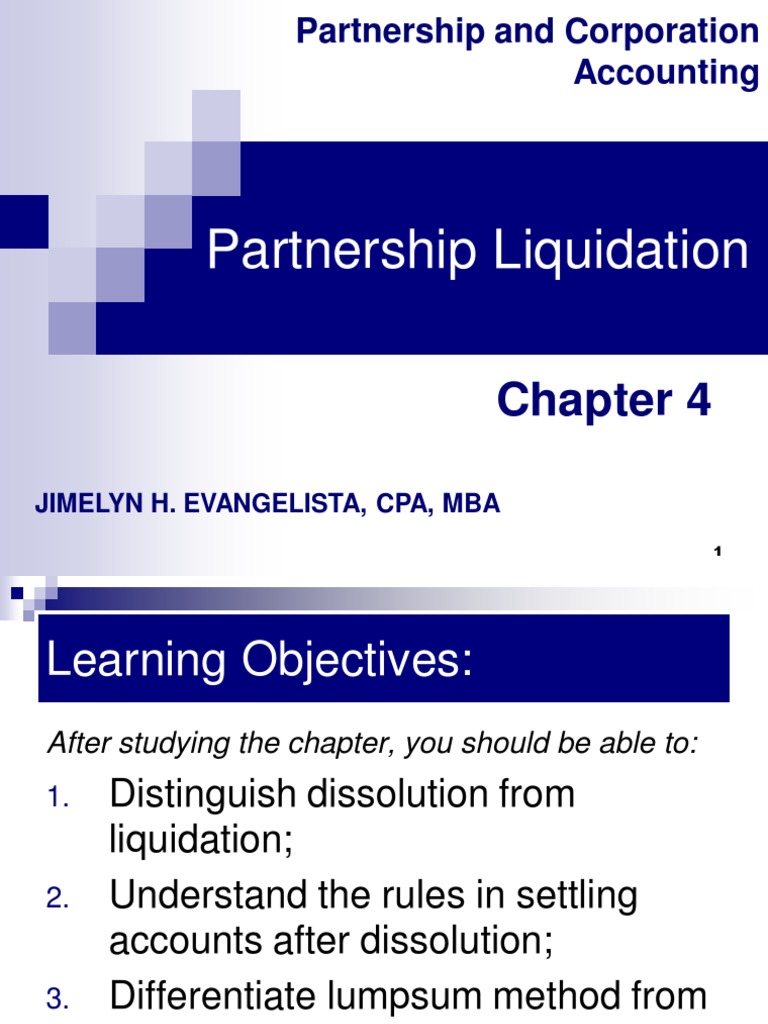 Chapter 4 Partnership Liquidation 2021 v2.0 | PDF | Liquidation | Book Value