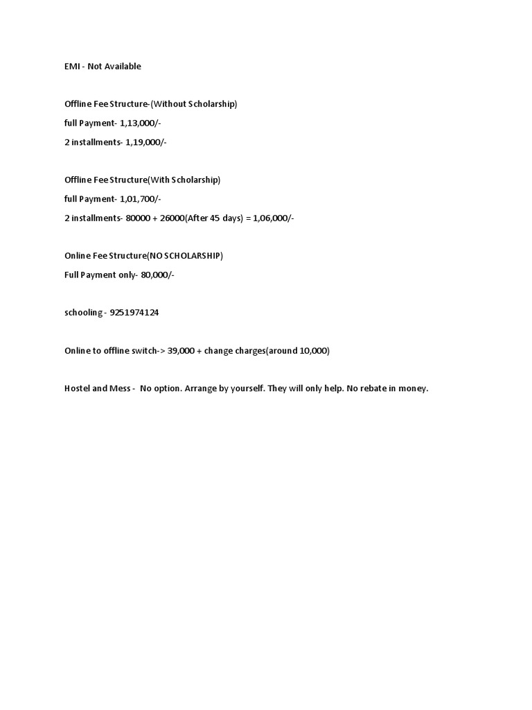 Allen Fee Structure Overview 2024-25 | PDF