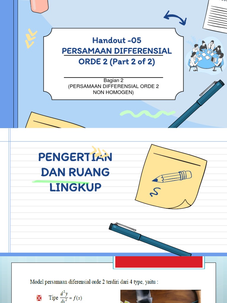 Handout 05 MTK Teknik-PD Orde 2 Non Homogen | PDF | Metode & Bahan Ajar