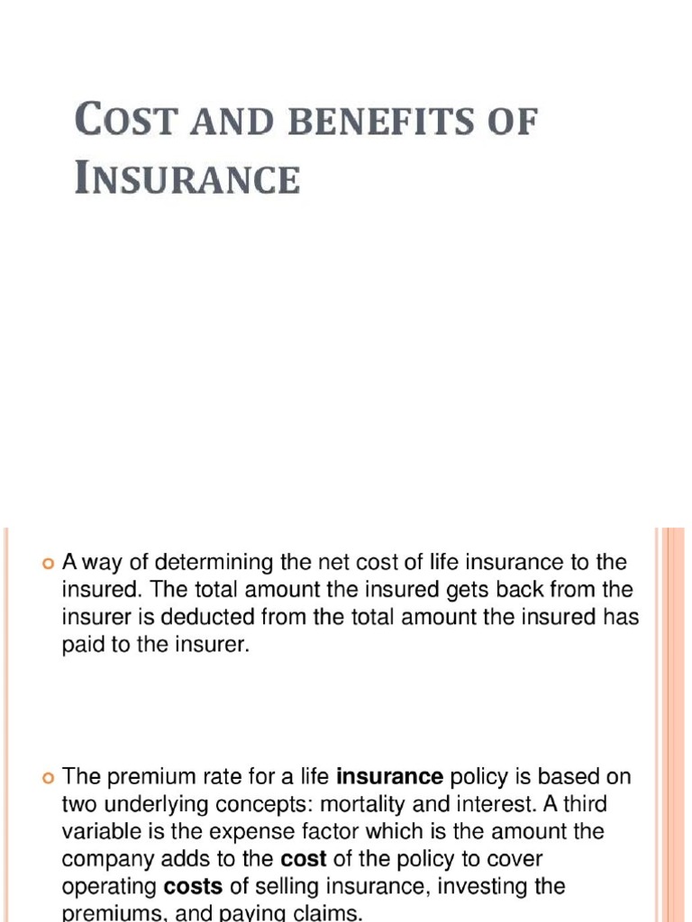 Cost & Benefits of Insurance | PDF