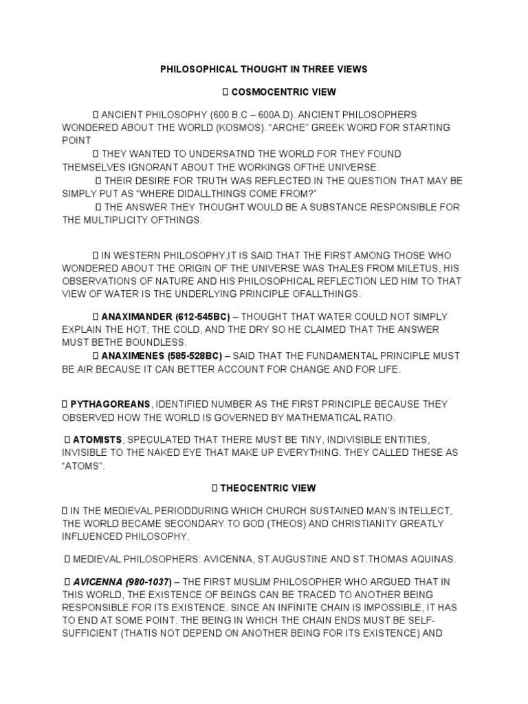 Philosophical Thought in Three Views | PDF | Rationalism | Modern Philosophy