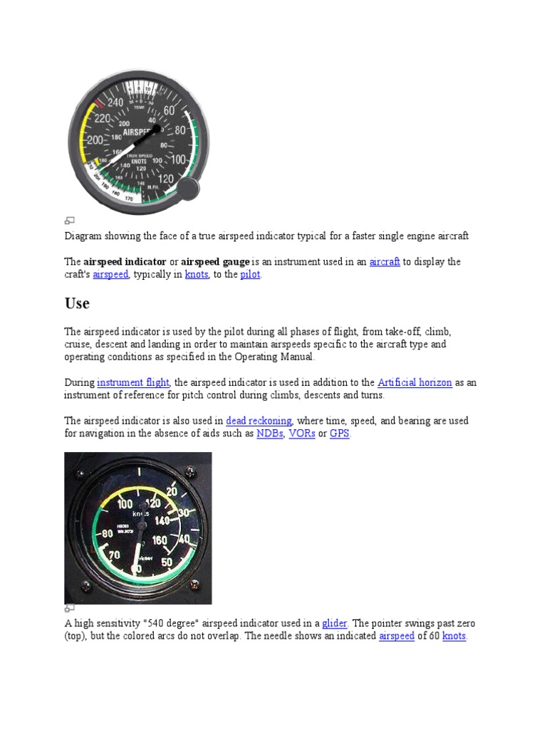 Aircraft Airspeed Knots Pilot | PDF | Airspeed | Fluid Dynamics