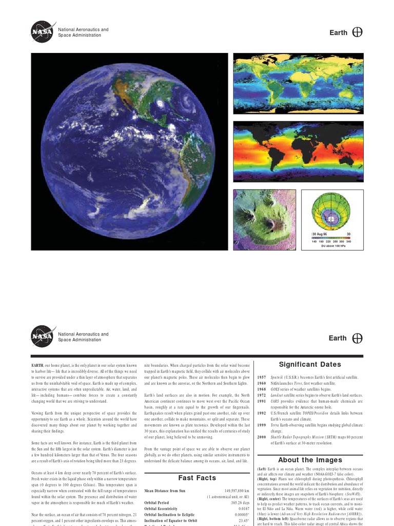62209main Earth Lithograph | PDF | Earth | Atmosphere Of Earth