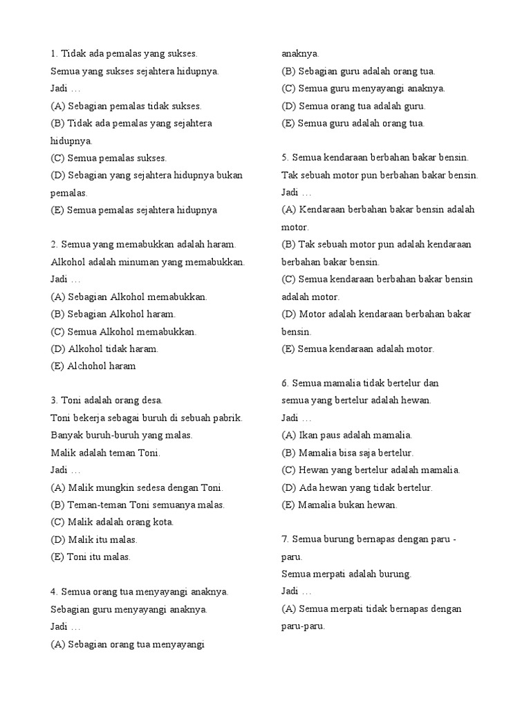 Soal Silogisme | PDF