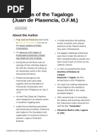 Primary Source Analysis: Title of Source: Customs of The Tagalog | PDF ...