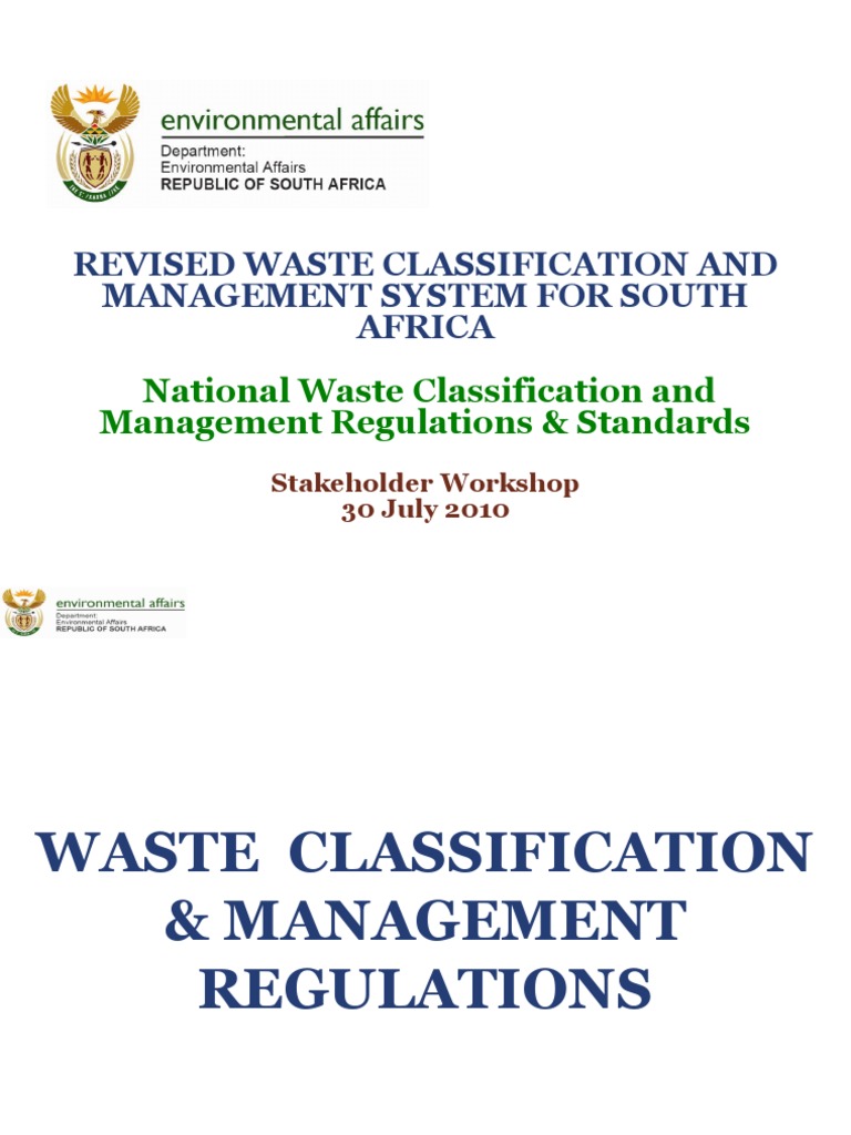 Revised Waste Classification and Management System For South Africa ...