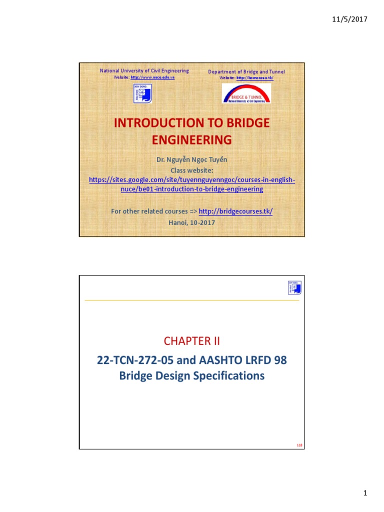 Chapter 2 and AASHTO LRFD 98 Bridge Design Specifications | PDF ...