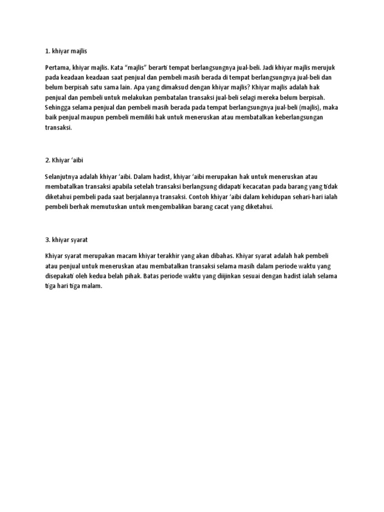 Macam Macam Khiyar | PDF