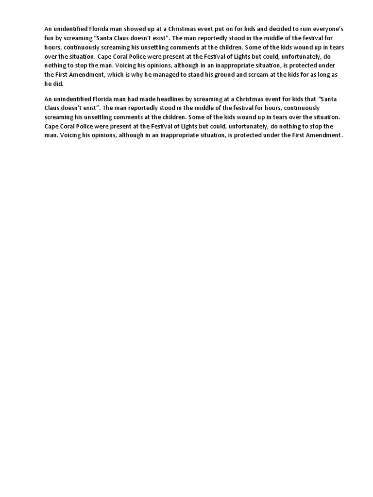 An Unidentified Florida Man | PDF