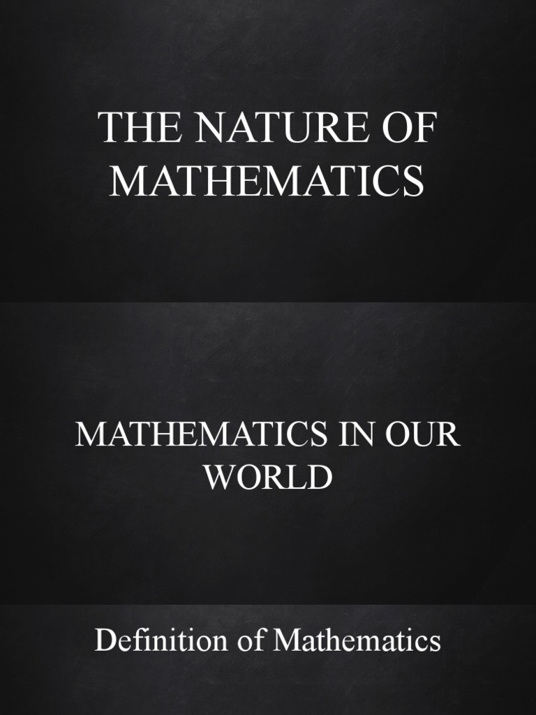 The Nature of Mathematics | PDF | Pattern | Mathematics