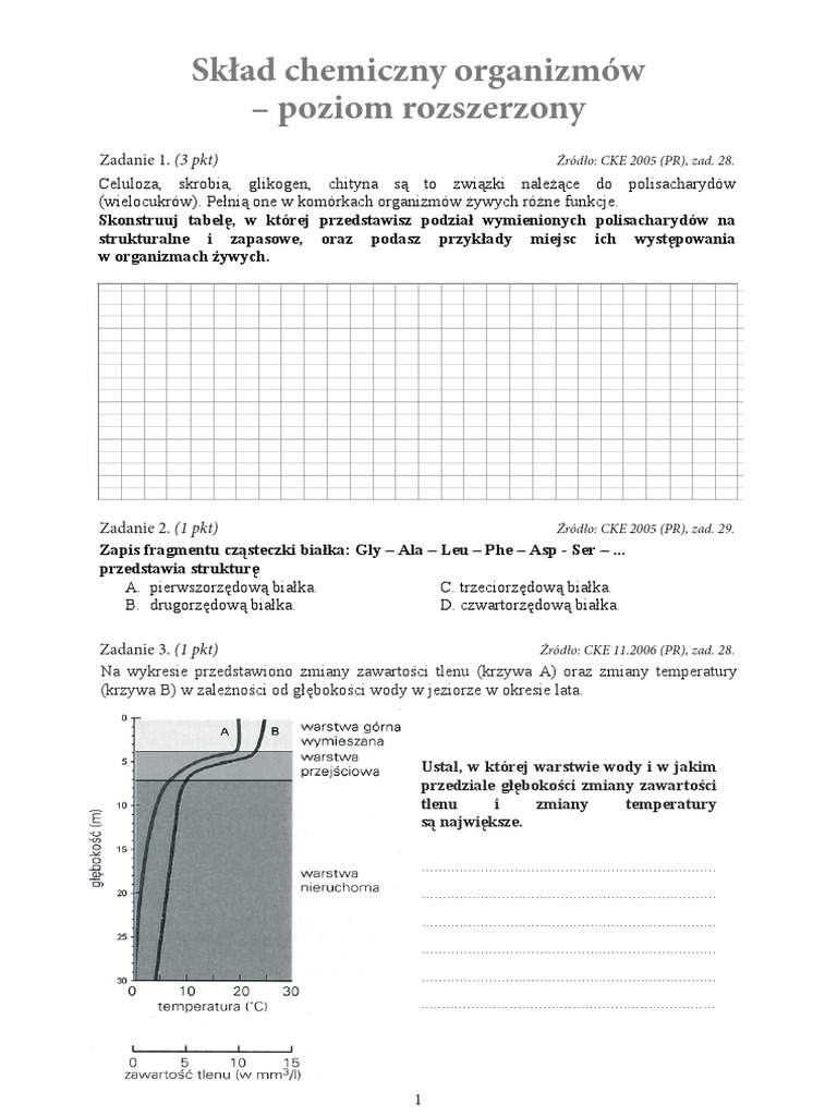 Sklad Chemiczny Organizmow | PDF