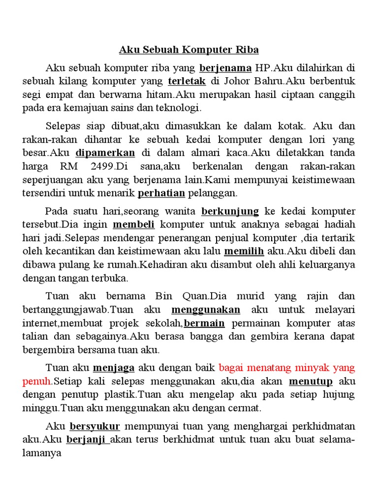 Aku Sebuah Komputer Riba | PDF
