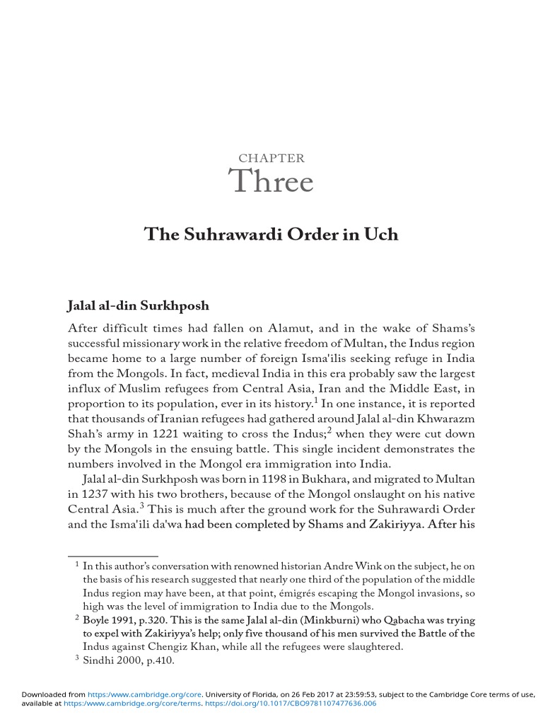 Three: The Suhrawardi Order in Uch | PDF | Shia Islam | Sufism