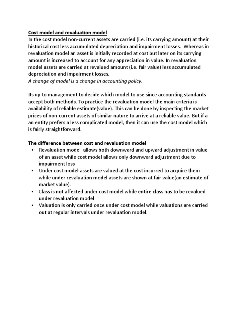 Cost Model and Revaluation | PDF