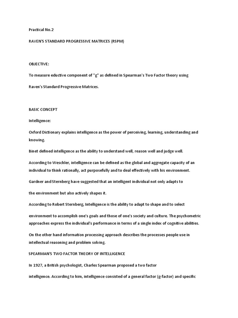 RSPM | PDF | Intelligence | Cognition