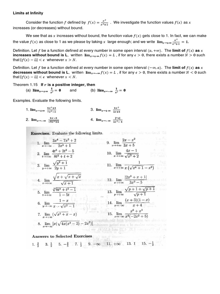 HO.I.4 Limits at Infinity | PDF | Teaching Methods & Materials | Computers