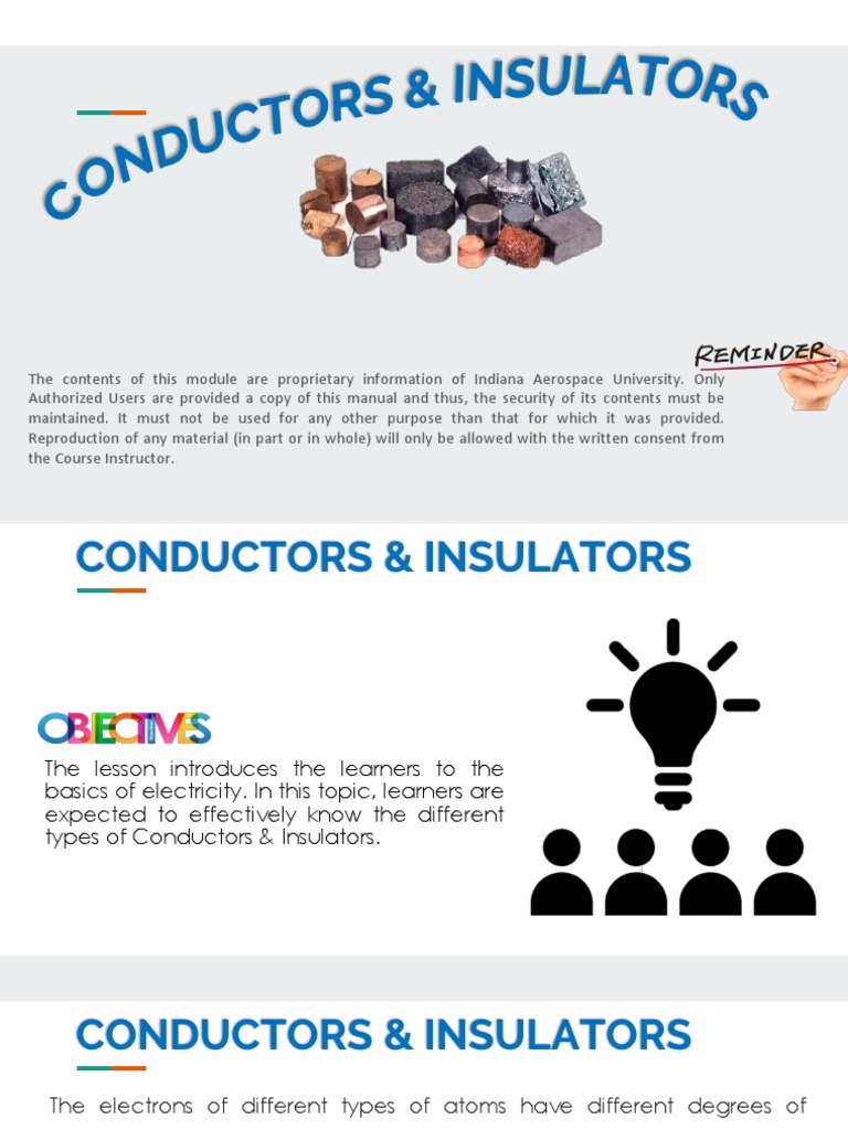 Conductors & Insulator | PDF | Electrical Resistivity And Conductivity ...