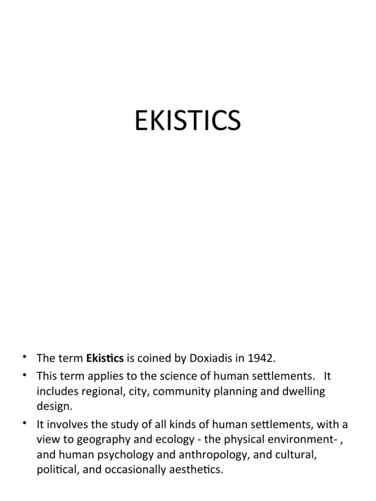 Ekistics New | PDF | Environmental Social Science | Natural Environment