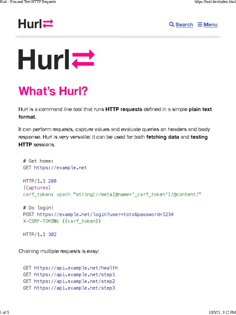 Hurl - Run and Test HTTP Requests | PDF | Hypertext Transfer Protocol ...