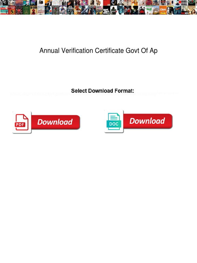Annual Verification Certificate Govt of Ap | Download Free PDF ...