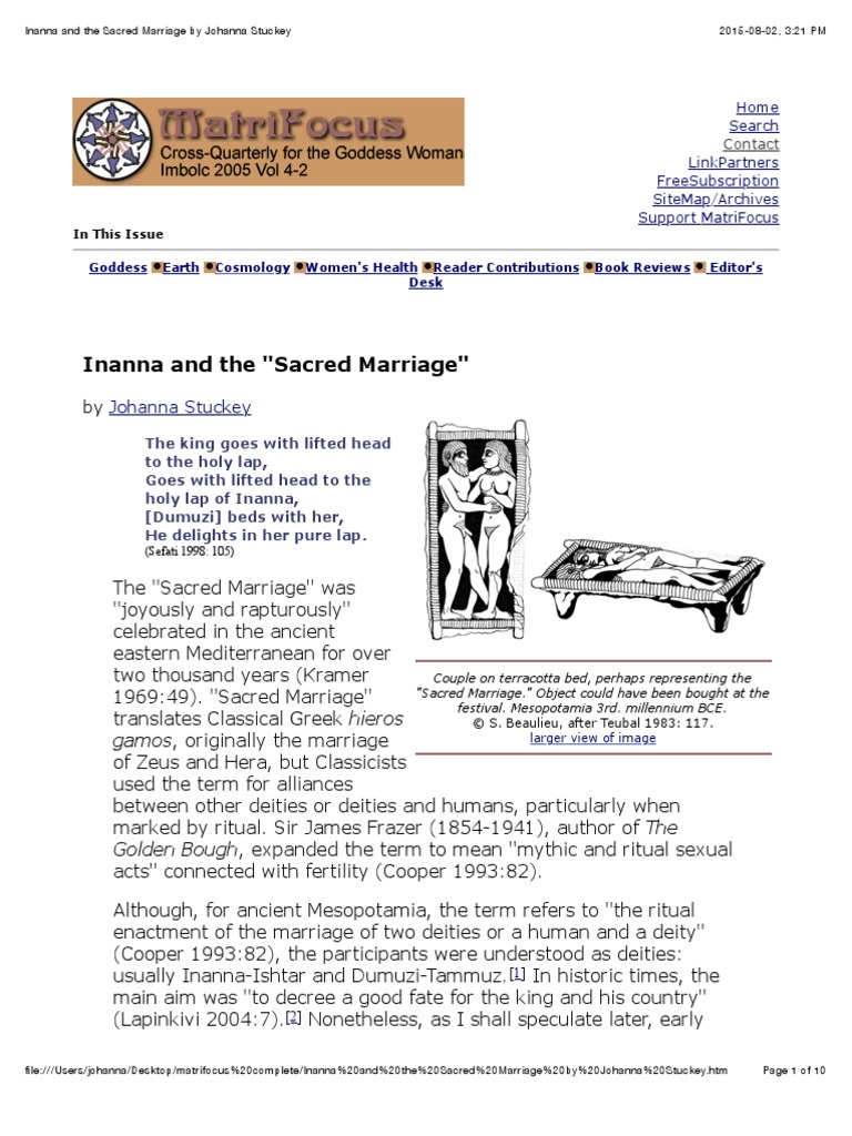 Inanna and The Sacred Marriage The King | PDF | Deities | Mesopotamia