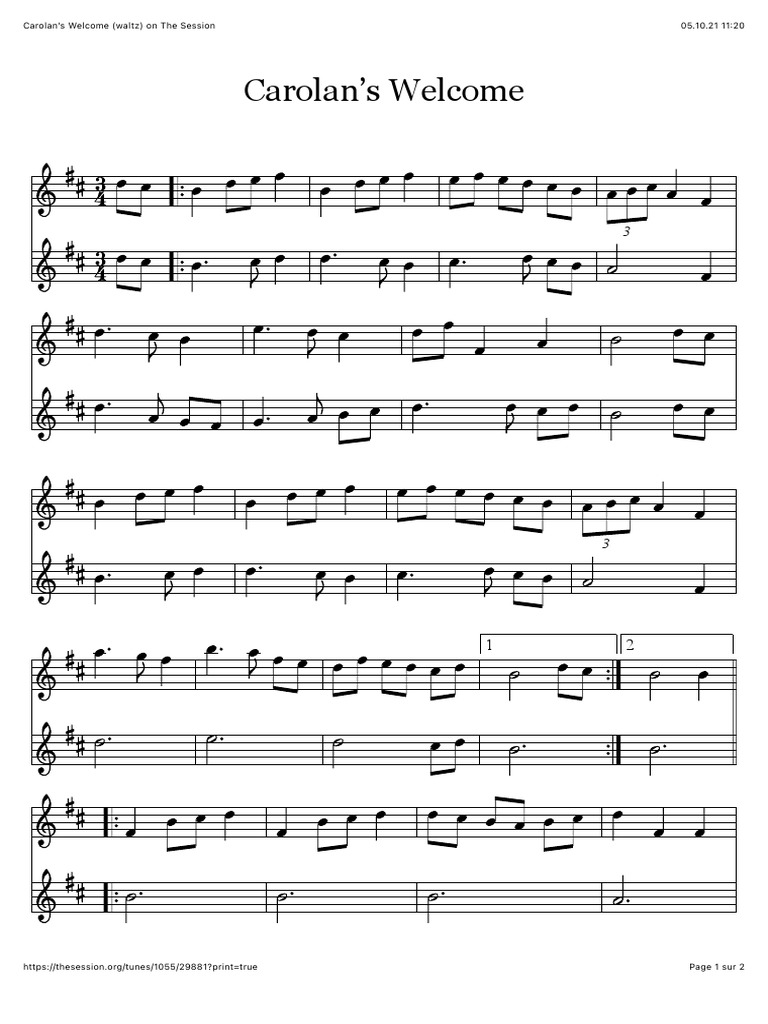 Carolan's Welcome | PDF