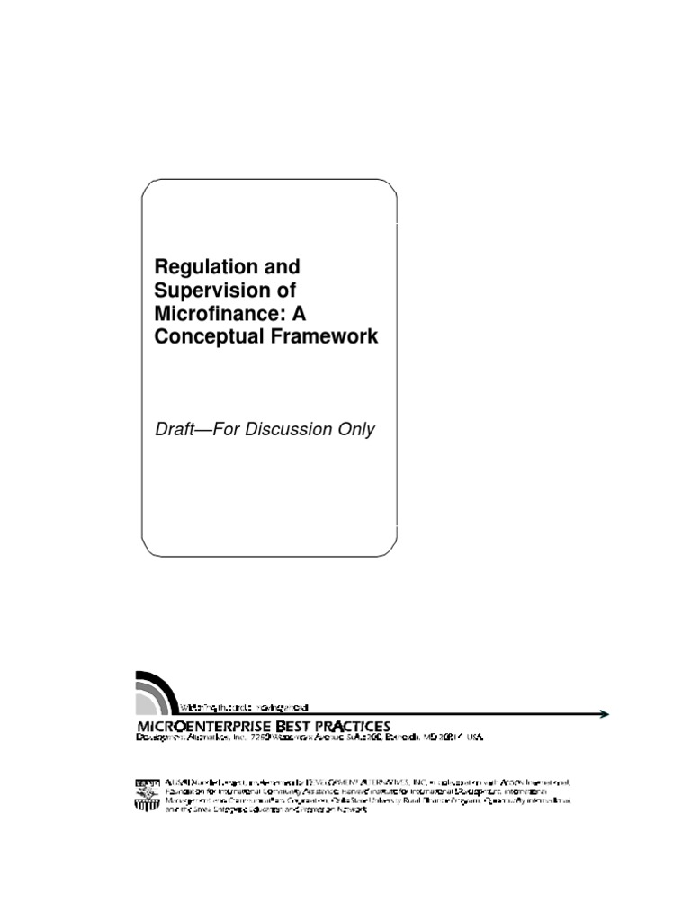 Regulation and Supervision of Microfinance: A Conceptual Framework ...