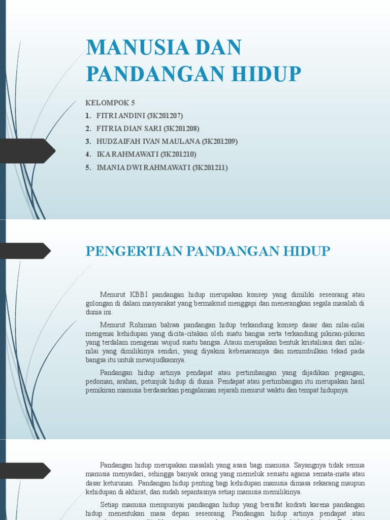 Arti dan Pentingnya Pandangan Hidup | PDF