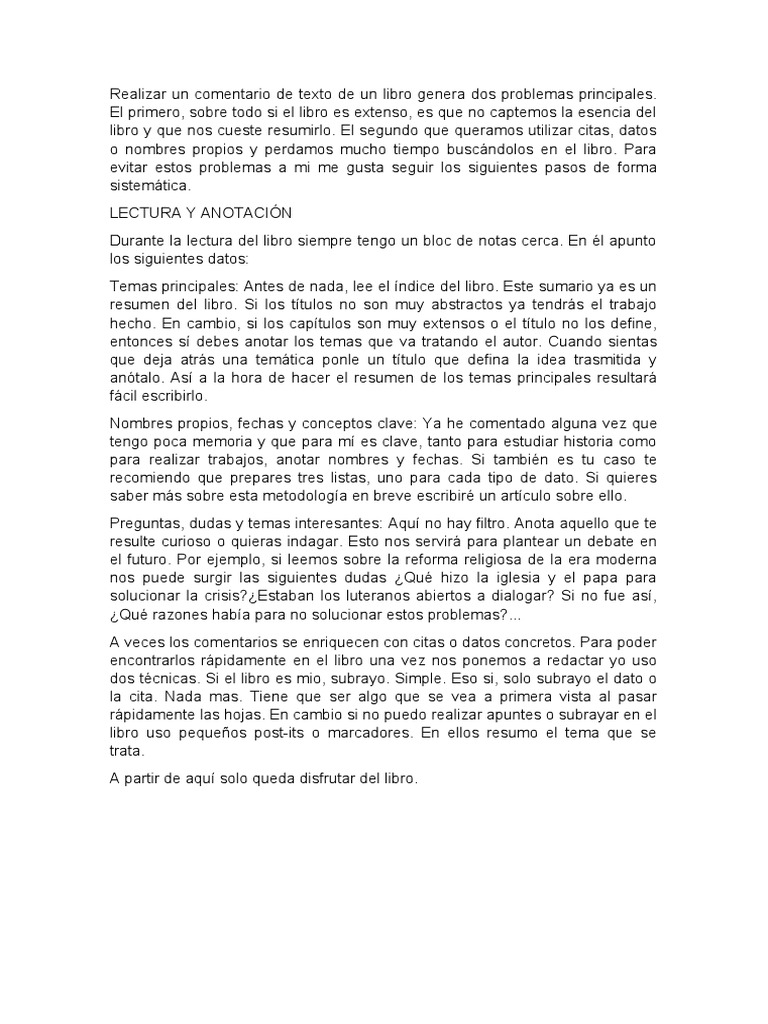 Cómo resumir un libro eficazmente | PDF