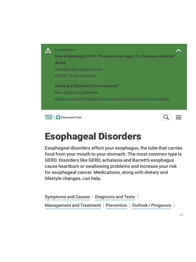 Esophageal Disorders Types, Risks, Symptoms and T | PDF | Esophagus ...