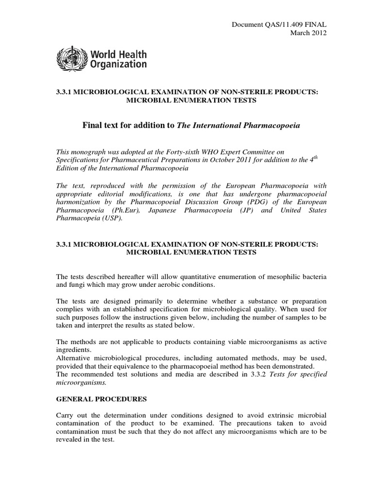 Microbial Enumeration Tests | Download Free PDF | Growth Medium ...