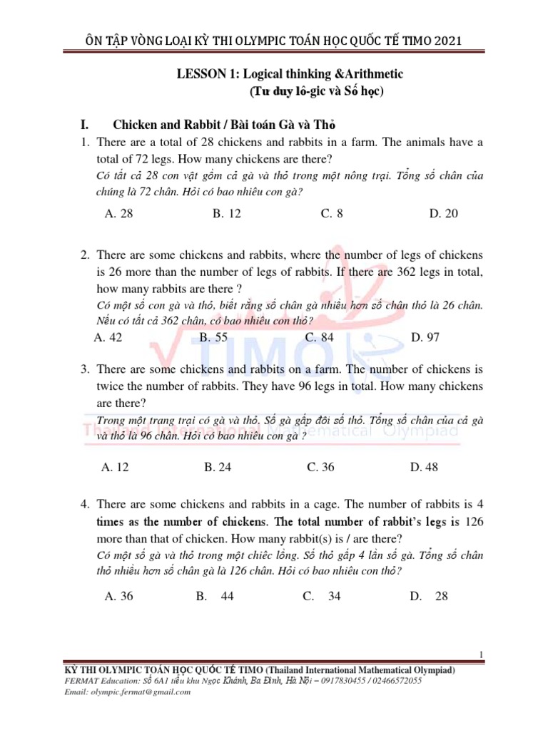 20.08.2021.lesson 1 - Logical Thinking & Arithmetic | PDF