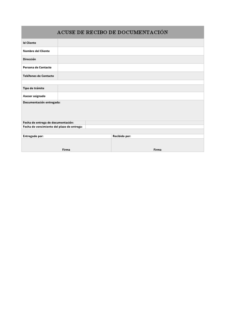 Formatos de Acuse de Recibo | PDF