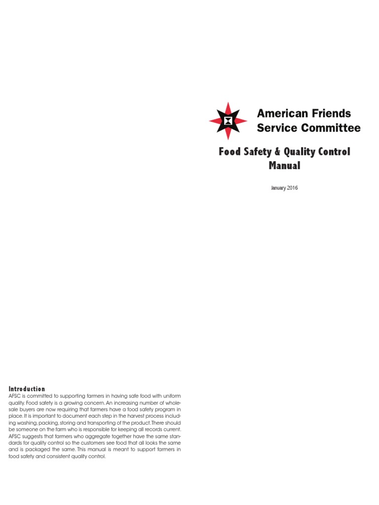 FINALCOLOR AFSC Food Safety Manual | PDF | Hygiene | Foods