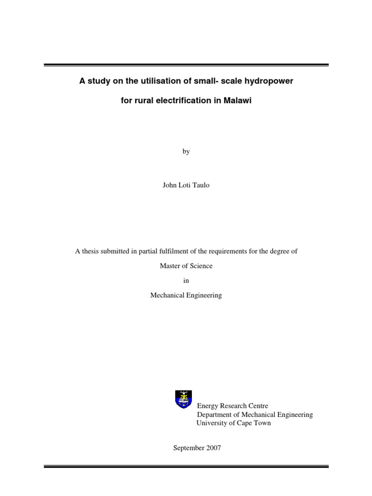 MSC Thesis - Final Copy | PDF | Kilowatt Hour | Hydroelectricity