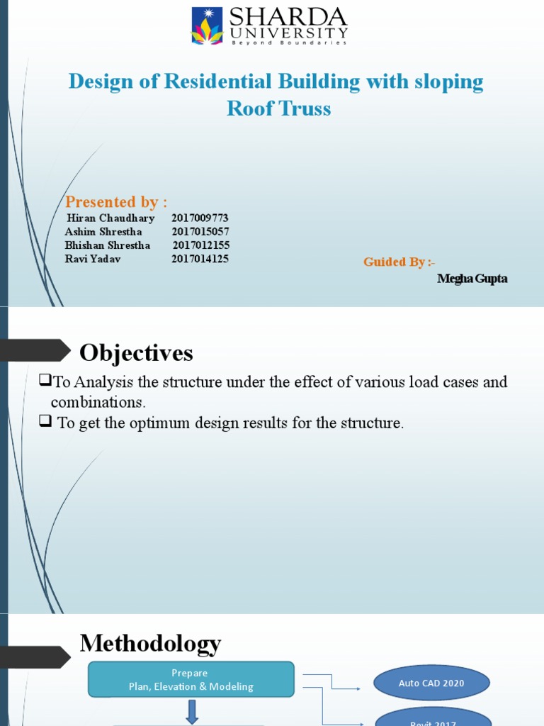 Sloping Roof Top of A Residential Building | PDF | Truss | Structural Load