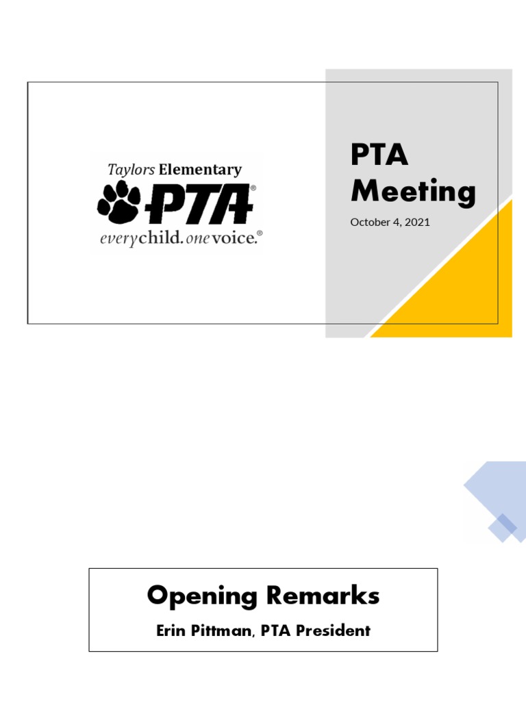 Pta Meeting Presentation 10 | PDF